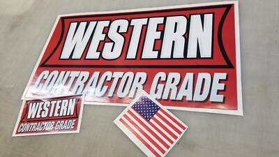 Western 2 Contractor Snow Plow Decals Kit 2 Front Blade Back Blade ...