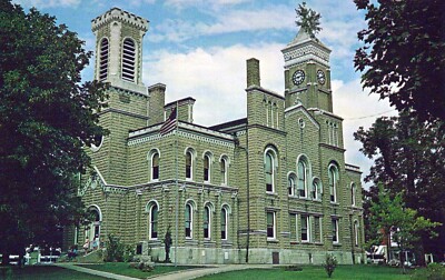 Greensburg Indiana Large Toothed Aspens Courthouse Tower Postcard | eBay