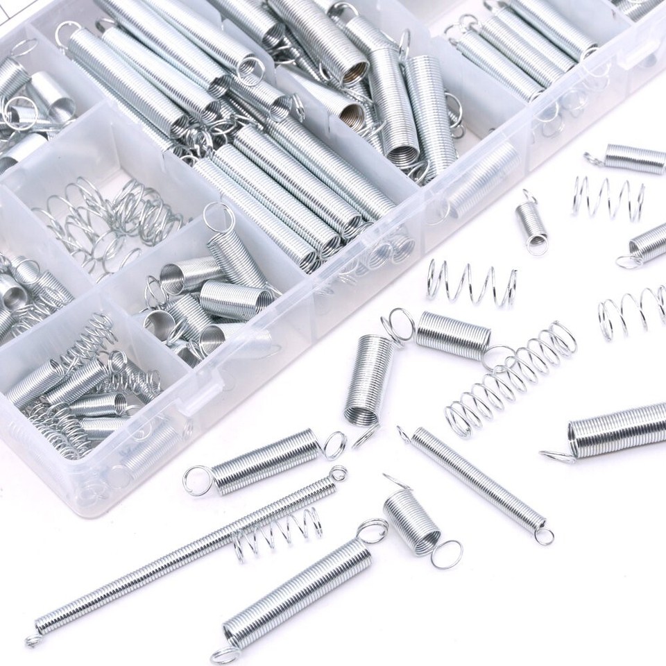 200pcs Spring Assortment Set Zinc Plated Steel Extension and ...