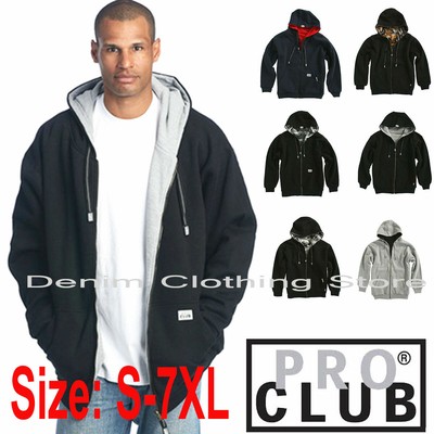 Pro Club Reversible Full Zip Up Heavyweight Thick Jacket Sweatshirts ...