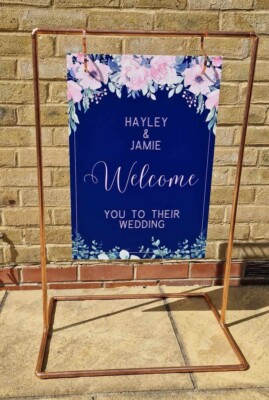 Copper Pipe Wedding Sign Stand & A2 Signage, Copper Pipe Frame, A2 ...
