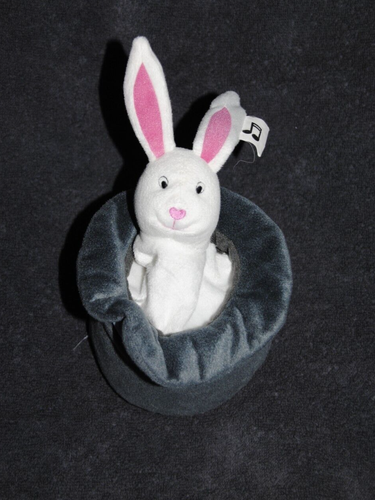 Peluche IKEA Leka Circus Doudou Lapin musical Chapeau Blanc Noir Rose ...