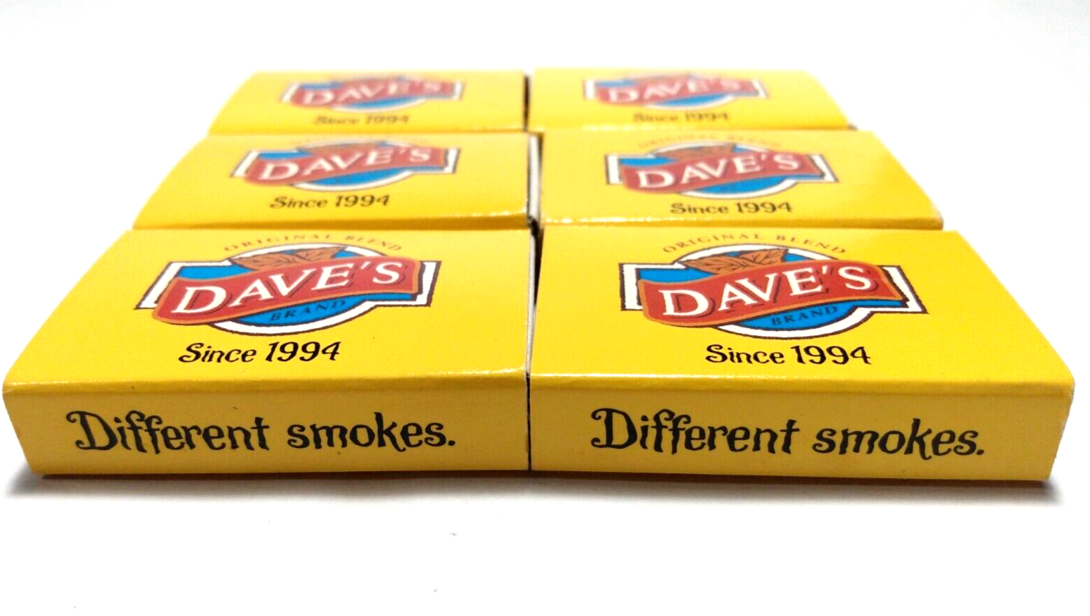 Vintage Matchboxes Dave’s Original Blend Cigarettes Lot of 6 Yellow ...