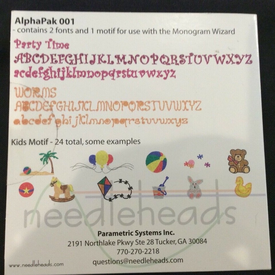 MONOGRAM WIZARD ALPHA PAK 001-- KIDS MOTIFS | eBay