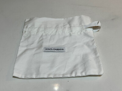 Dolce & Gabbana White Silk Small Dust Bag Drawstring Storage Bag 7.5” x ...