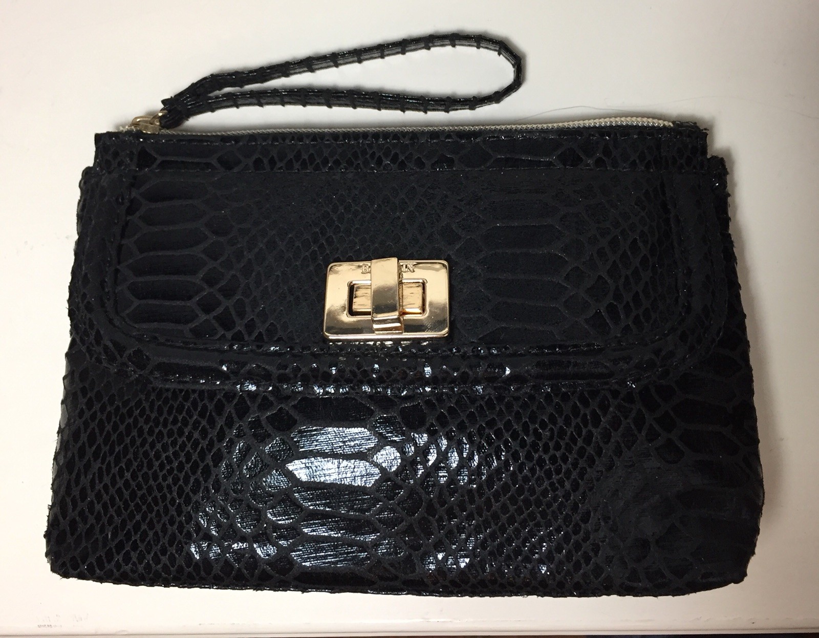 NEW Balmain Parfums Black Leather Makeup Bag Cosmetic Case Travel Pouch ...