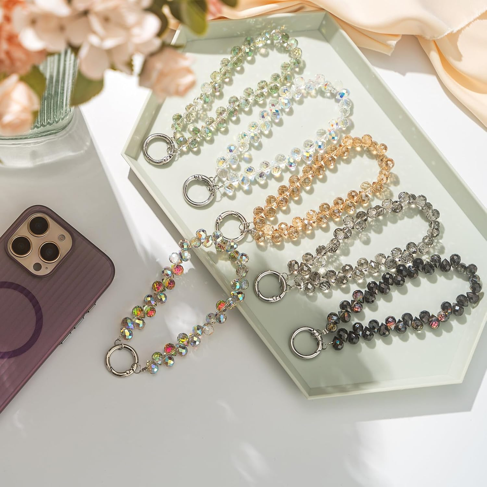 Phone Chain Beads Hand Wrist Strap Lanyard Phone Cell Phone Charm Strap ...