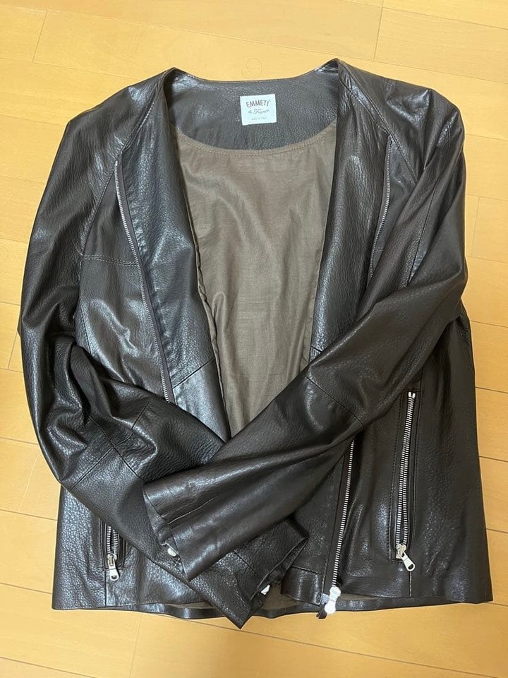 Enmeti FELIX No Collar Leather Jacket, Lamb Nappa, Casual Fit, Used ...