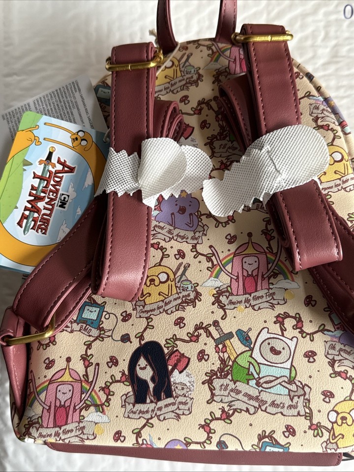 Loungefly Adventure Time Banner Mini Backpack All Over Print Finn Jake ...