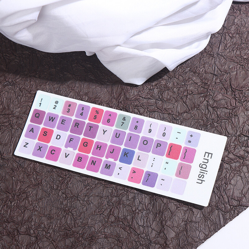 1PC English Keyboard Sticker makaron color key sticker desktop computer ...