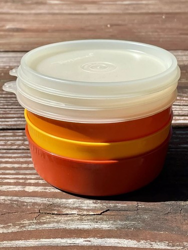 3 VTG Tupperware Little Wonders Bowls 6oz Set w/Lids #1286 Harvest | eBay