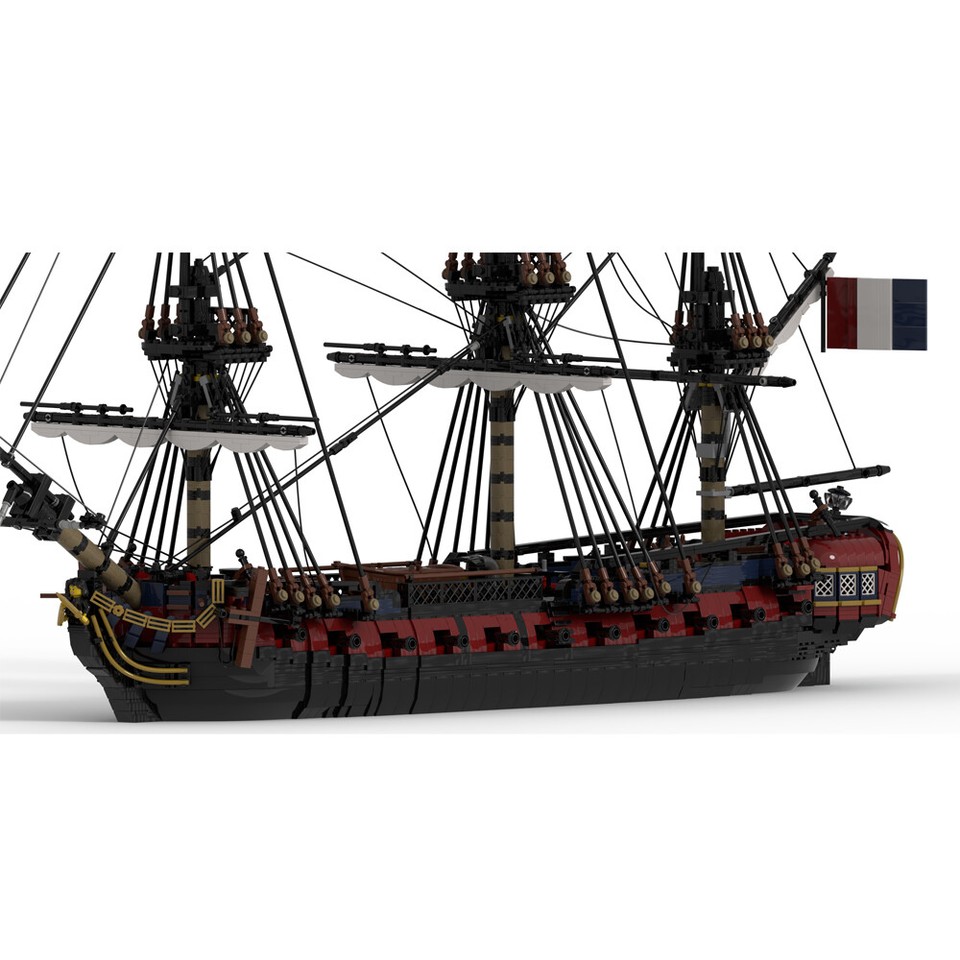 28-Gun Frigate Full Rigged Ship with 3 Masts and Interior 6149 Pieces ...