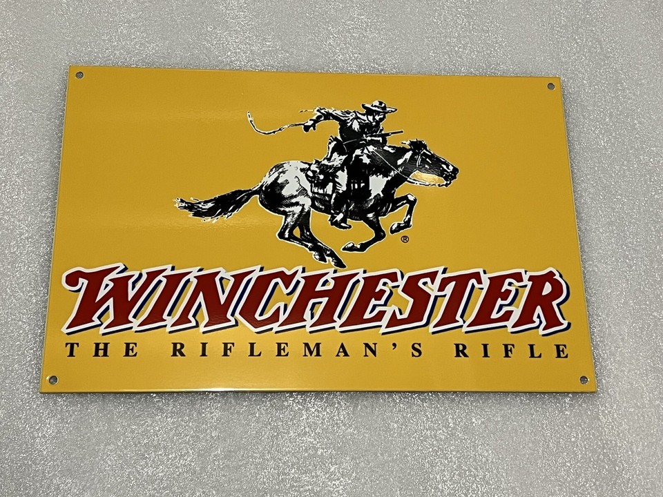 12in Winchester Rifleman Rifle Ammunition Ammo Vintage Style Steel Sign ...