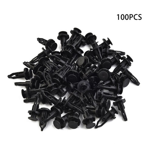 100pcs 9mm Car Bumper Rear Cover Push type Fasteners for Easy ...