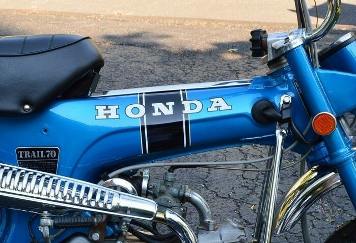1969-1971 Honda CT70 KO 2pc. Black Stripe Main Frame Decal Set | Left ...