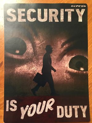 Tin Sign Vintage Repcon Fallout Security Is Your Duty | eBay