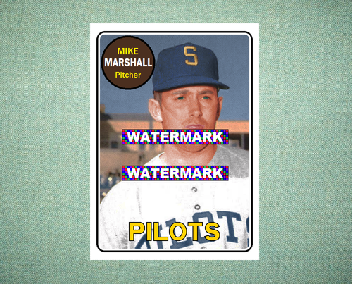 Mike Marshall Seattle Pilots 1969 Style Custom Baseball Art Card | eBay