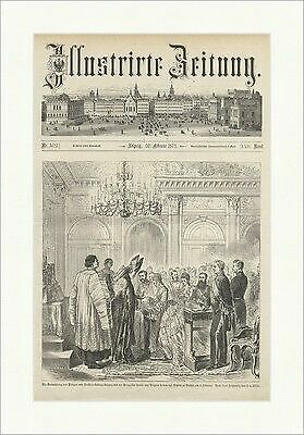Vermählung des Prinzen von Sachsen Koburg Kohary L. v. Elliot Holzstich ...