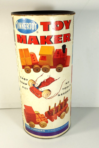 Tinkertoy Toy Maker 1960s No. 444 Vintage in Cylinder Package 110 ...