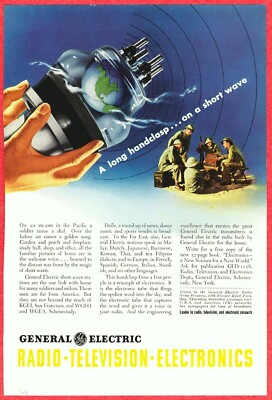 1943 WWII Advertisement Ad~GE General Electric Electronic Short-Wave ...