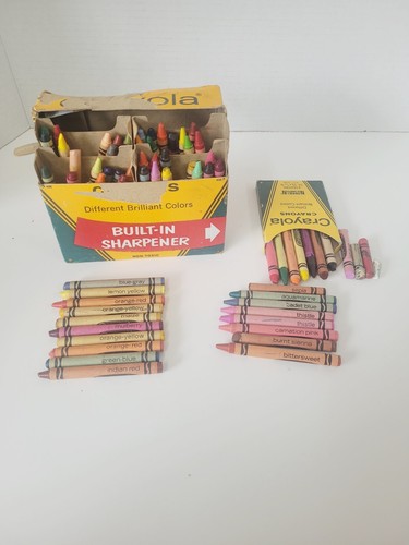 Binney & Smith Crayola Crayons 8 64 Vtg USA Retired Indian Red Thistle ...