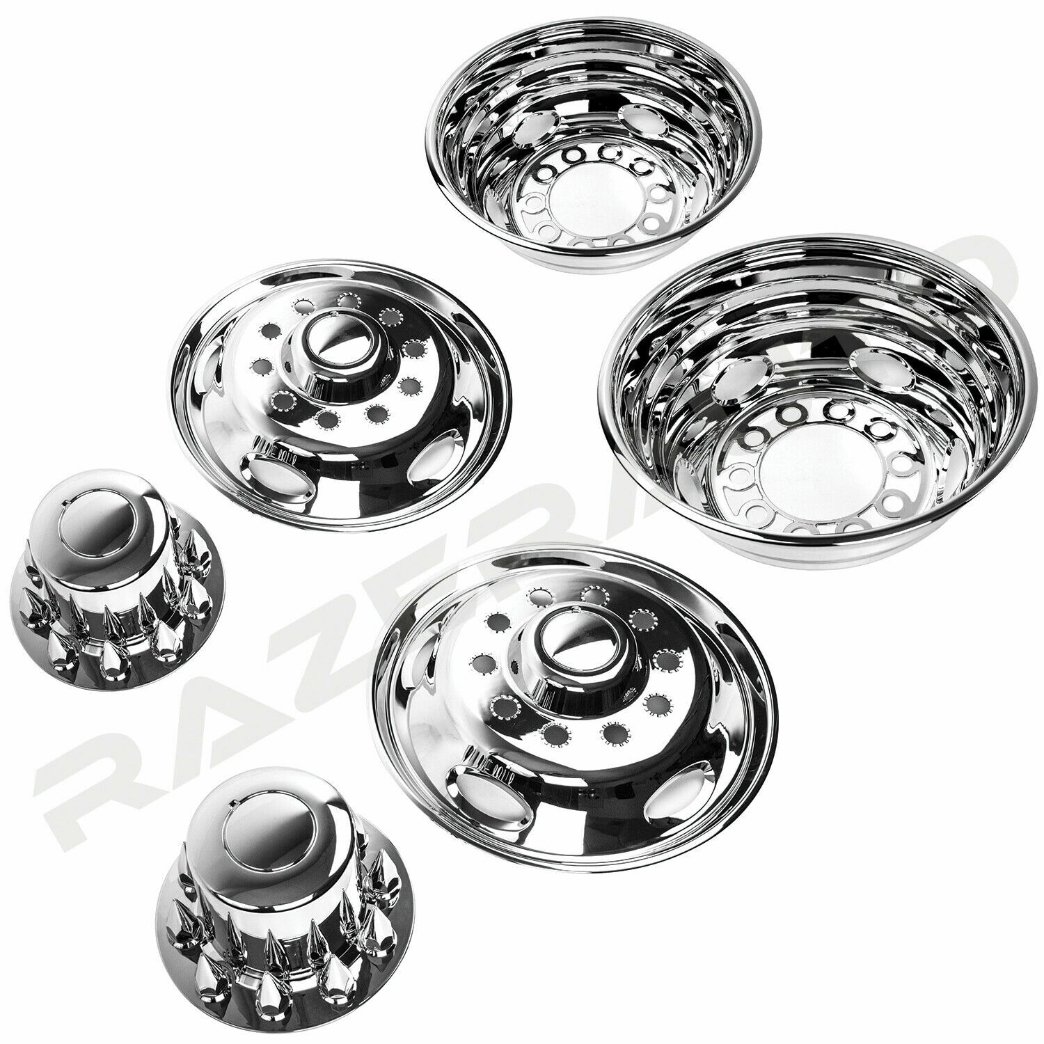 Chrome 19.5" Wheel Simulator Liner+Center Caps Cover for 12-19 Dodge ...
