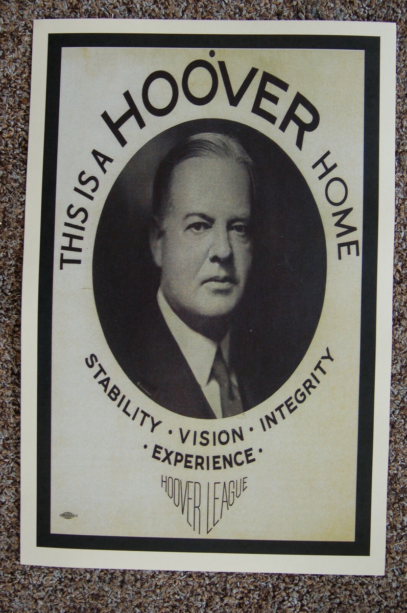 Afiche De Campaña De Herbert Hoover