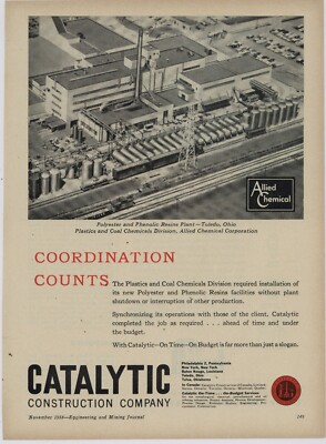 1958 Catalytic Construction Co. Ad: Allied Chemical Plant Pic - Toledo ...