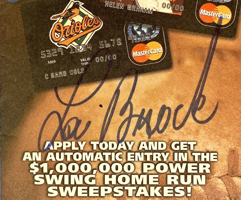 Lou Brock signature on a MLB Mastercard Application | eBay
