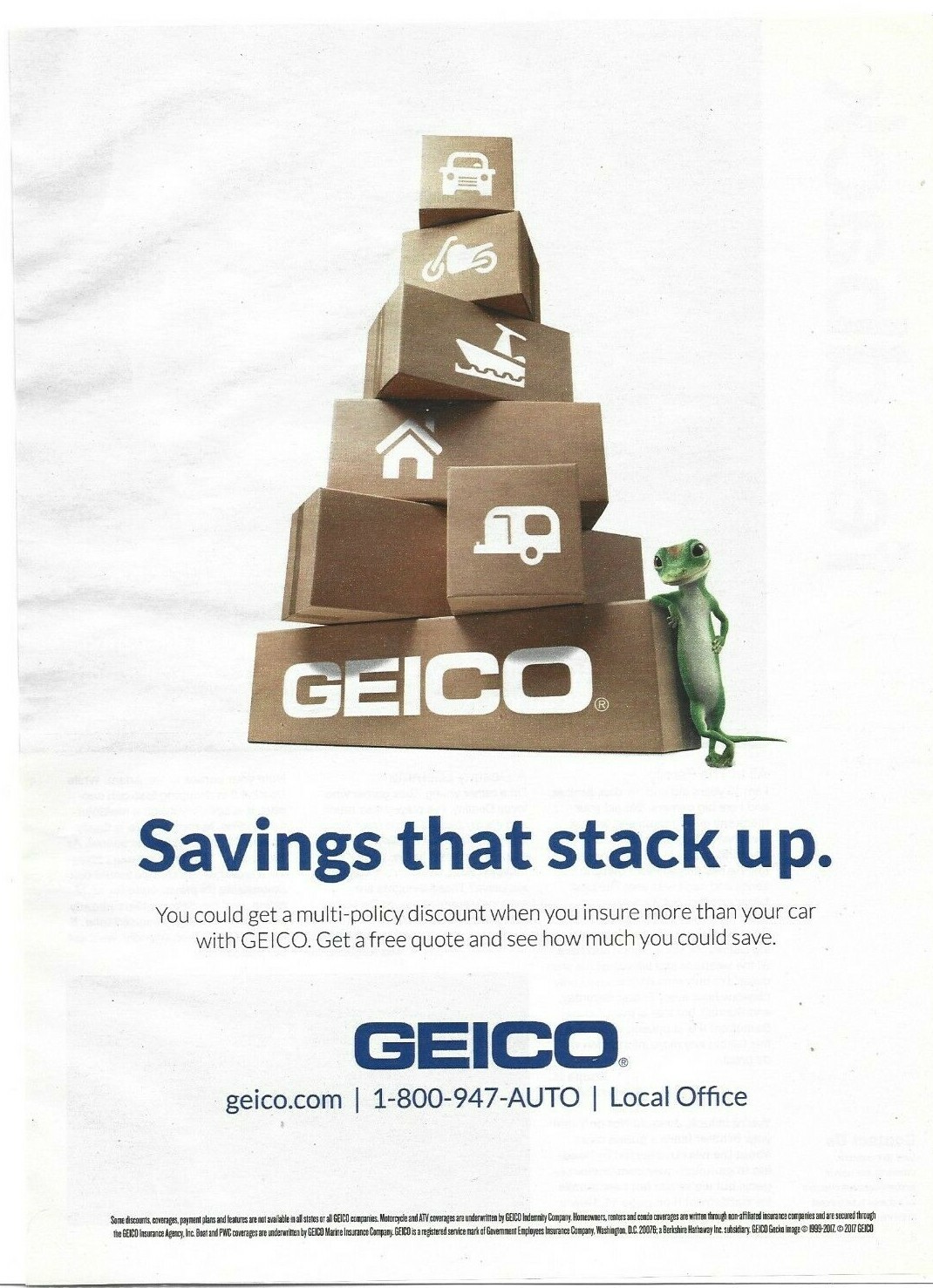 GEICO Insurance Print Ad, GEICO Insurance Magazine Ad, GEICO Moving ...