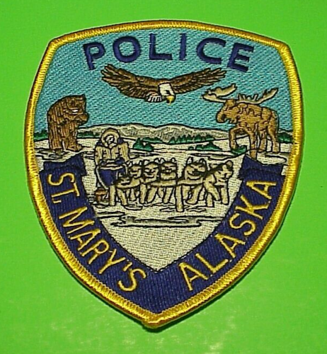 ST. MARY'S ALASKA AK ( DOG SLED TEAM / BEAR / MOOSE / EAGLE ) 5" POLICE ...