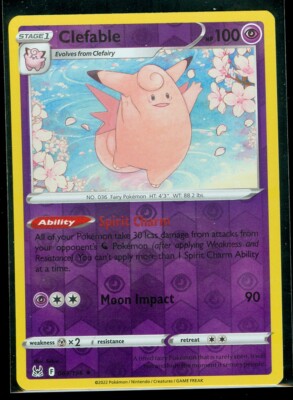 Pokemon CLEFABLE 063/196 - Lost Origin - RARE Rev Holo - - MINT | eBay