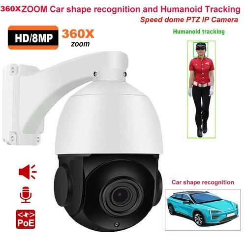 Hikvision Compatible 4K 8MP 30fps POE IP Speed Dome PTZ Camera 360x ...