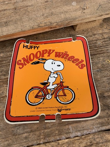 Huffy Snoopy Wheels BMX Number Plate Sticker-1958 Copyright-Thunder ...