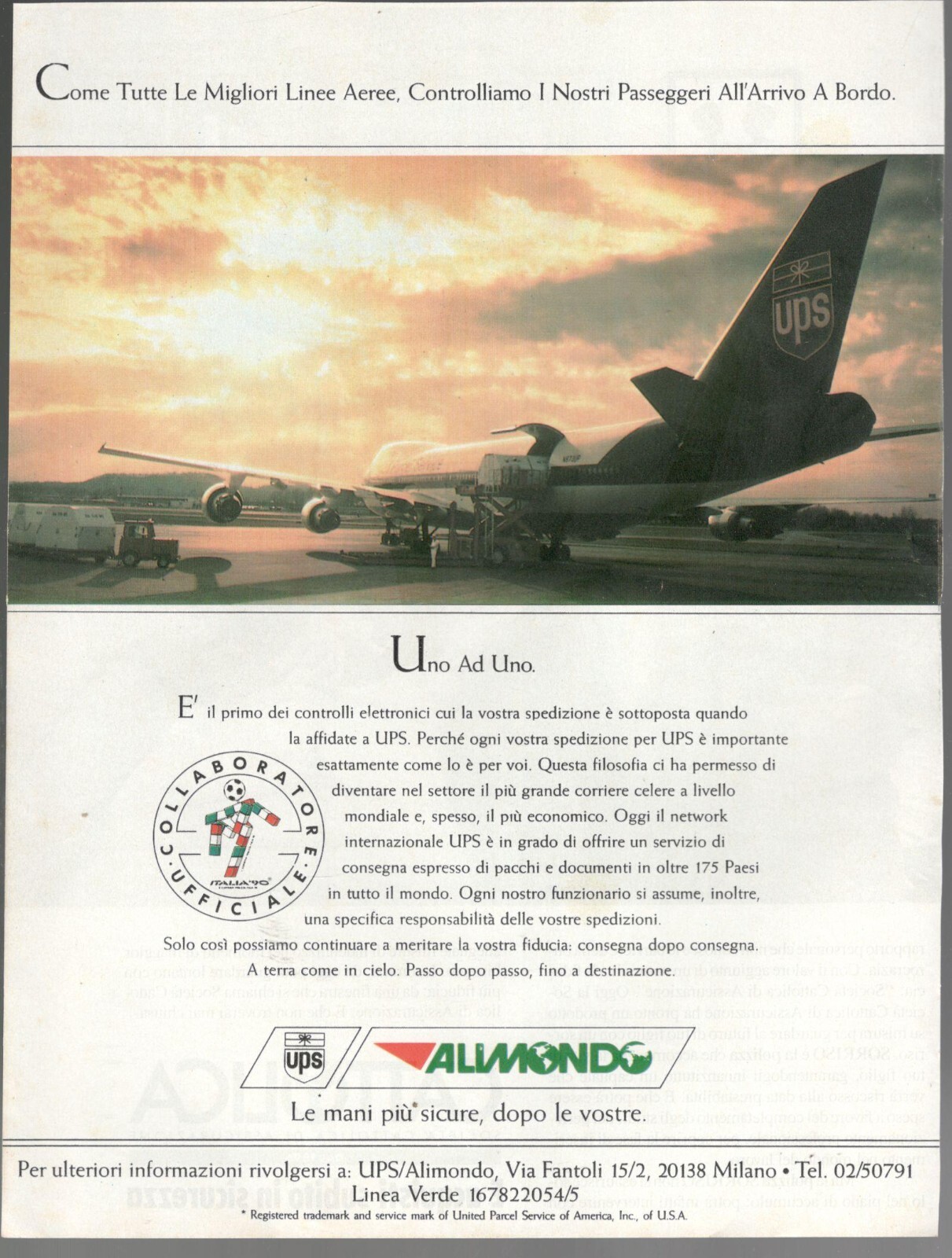 UPS ALIMONDO UNITED PARCEL SERVICE OF AMERICA Advertisement 1 Page 1989 ...