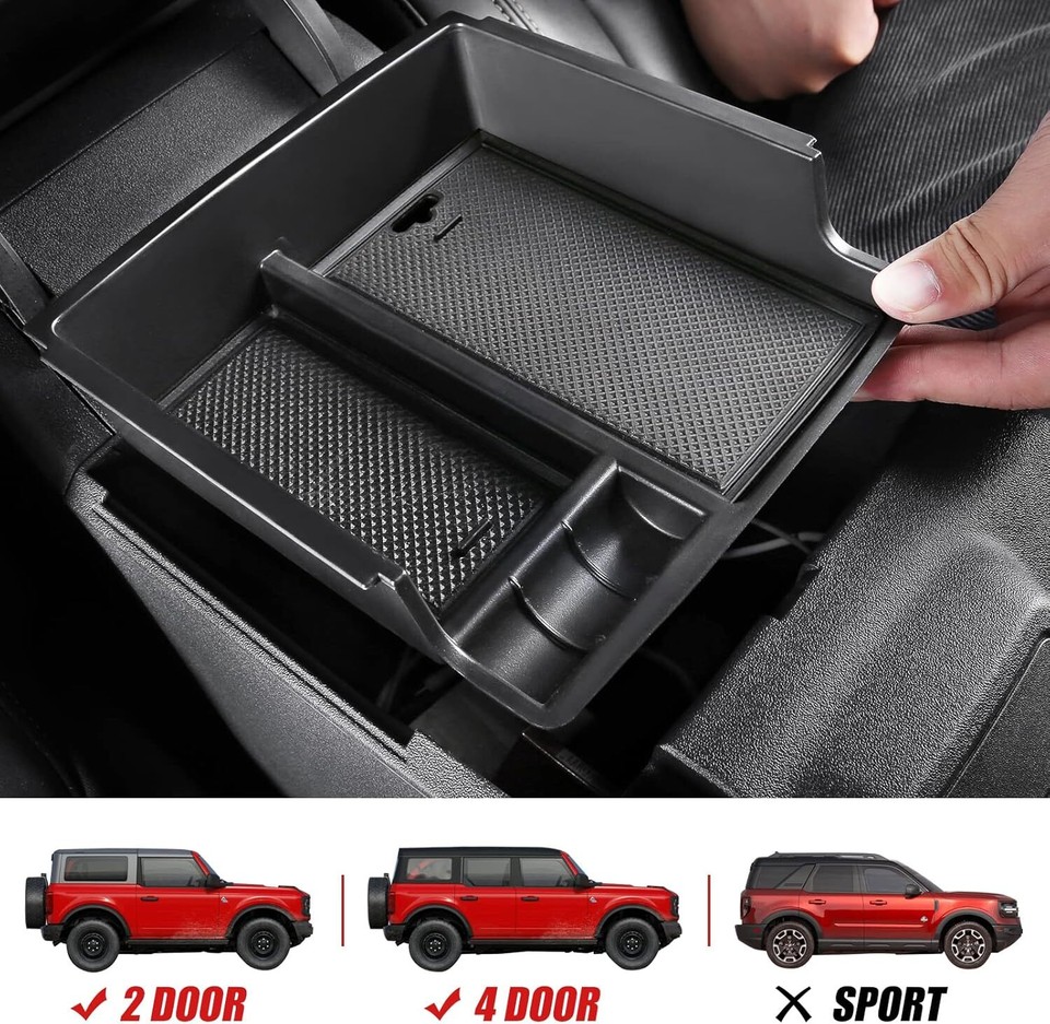 Fit for 2021-2024 Ford Bronco Center Console Armrest Organizer Tray ...