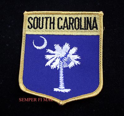 SOUTH CAROLINA STATE FLAG EMBROIDERED IRON ON SHIELD PATCH SC ...