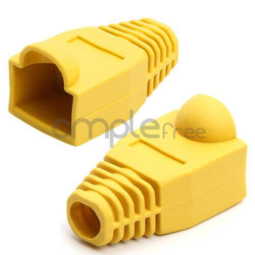 50 x Yellow CAT5E CAT6 RJ45 Ethernet Network Cable Strain Relief Boots ...