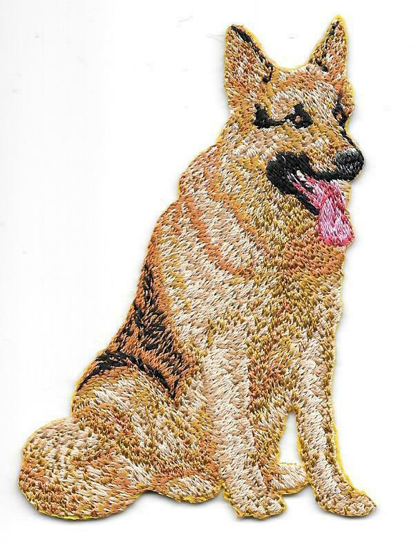Panting German Shepherd Dog Patch Sitting Embroidered Iron on | eBay