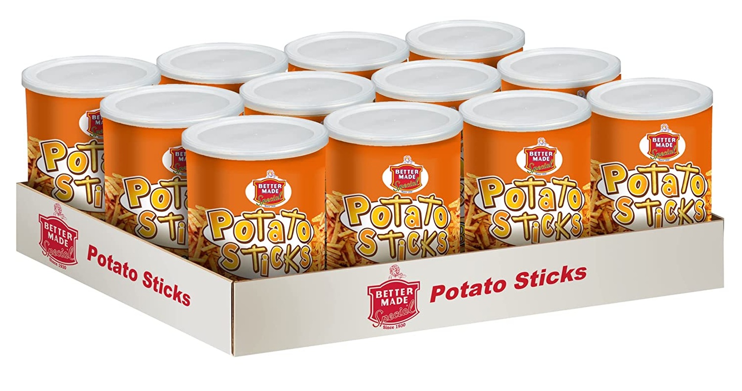 Better Made Potato Sticks 5Oz Canister - (Sweet BBQ, 12 Can Tray ...