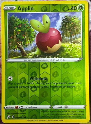 Pokemon TCG - Applin Reverse Holo - 021/192 - Rebel Clash | eBay