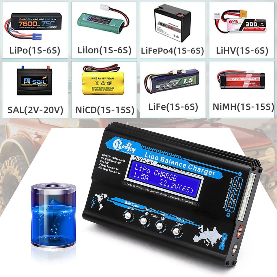 RC Charger B6 Mini Balance Charger for 1S-6S LiPo Lilon Life 1S-15S NiCd NiMh Pb | eBay UK