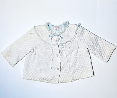 Vintage Boudoir Jacket Bed Coat 1960s Quilted Blue Pinup Swing Lace ...