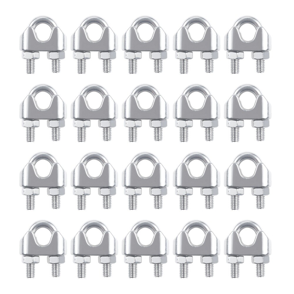 20Pcs Stainless Steel Wire Rope Clip U Bolt Saddle Wire Rope Clamps For ...
