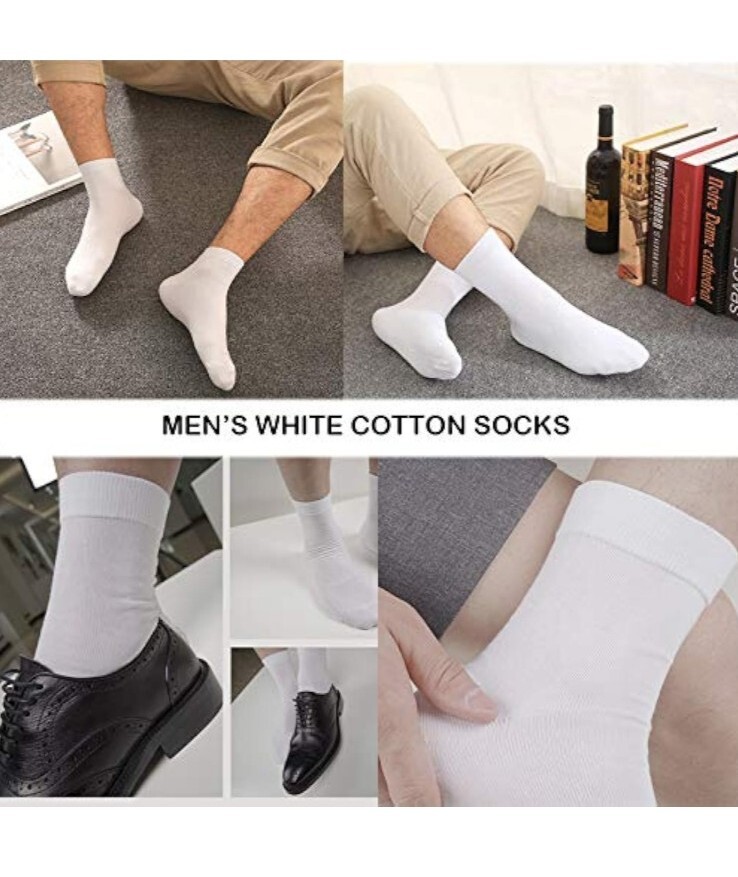 5pr Ait fish Men's 100% Cotton Crew Socks for All-season | eBay