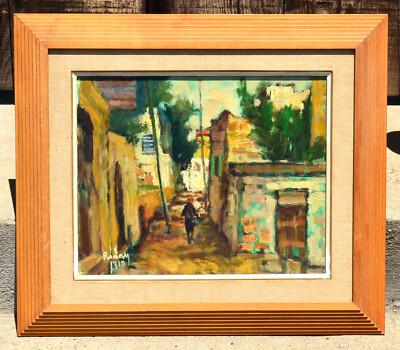YEHUDA RODAN 13X16 PAINTING ALLEY WAY SCENE ISRAELI ARTIST | eBay