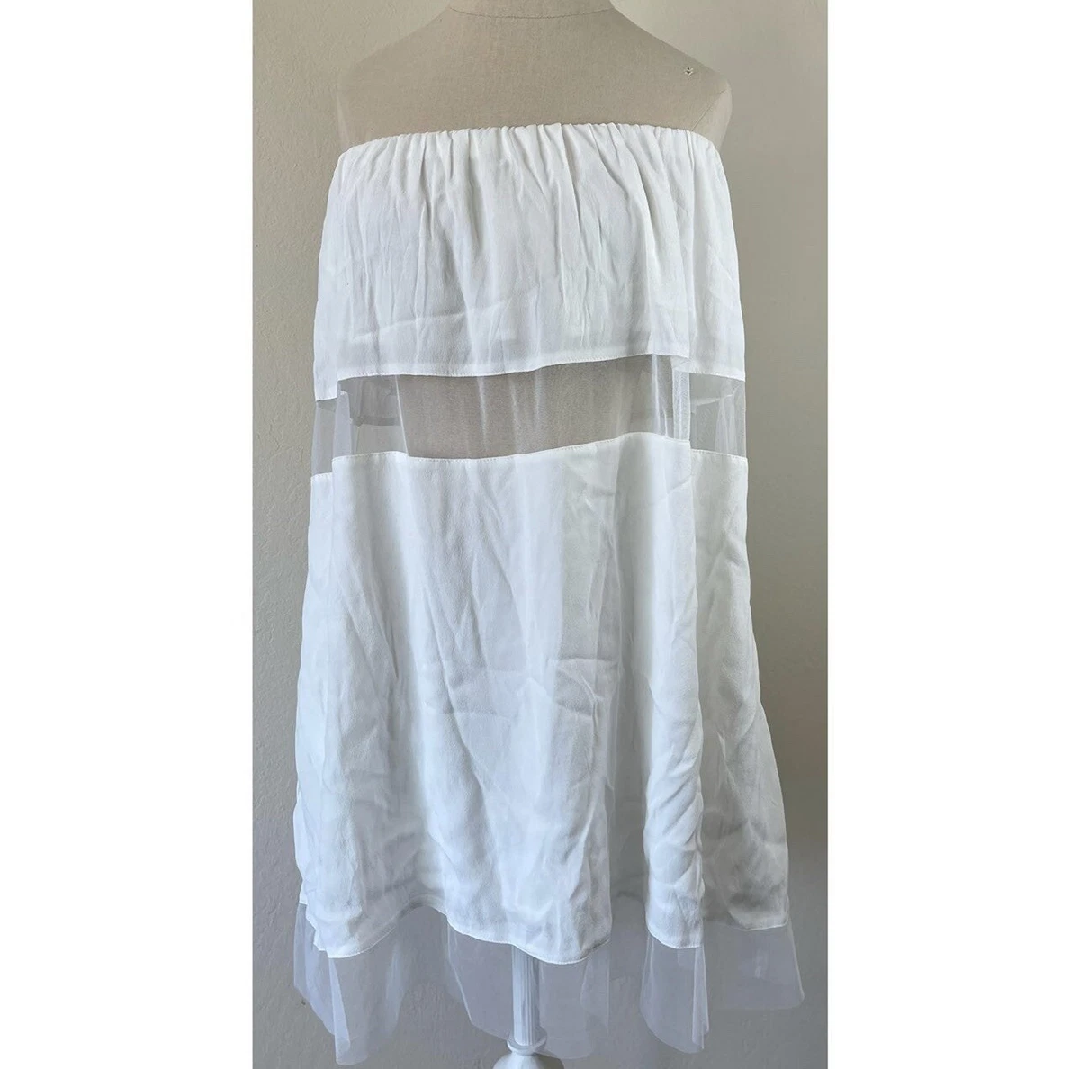White Mesh Panel Dress
