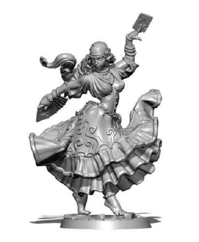 1/18 10cm Resin 3D Figure Model Kit Sexy Girl Gypsy Dancer Poker Cards ...