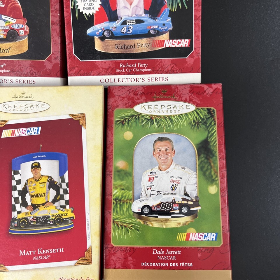 Lot of 6 Hallmark NASCAR Racing Keepsake Ornaments Richard Perry Jeff ...
