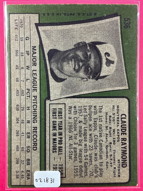 1971 Topps - #536 Claude Raymond for sale online | eBay